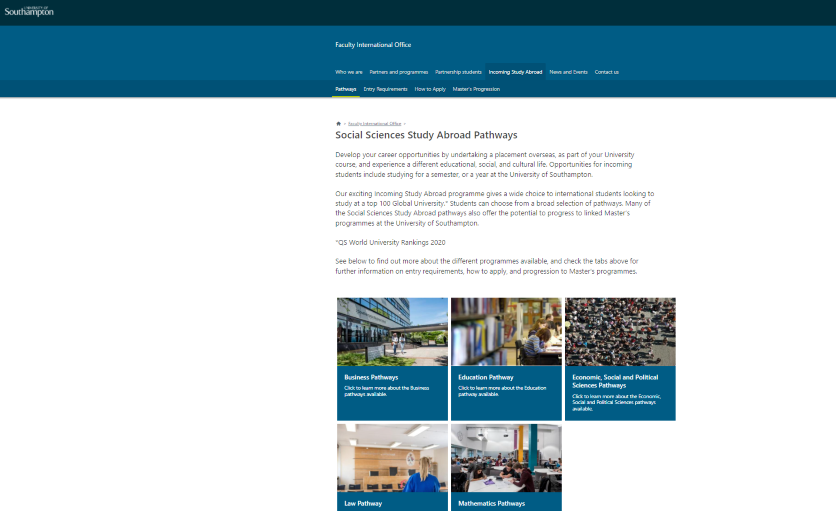 Faculty International Office launches new Incoming Study Abroad Website ...